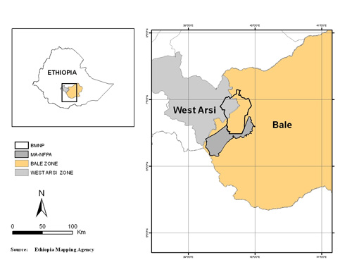 Location And Boundary Of The Park | Bale Mountains National Park Ethiopia